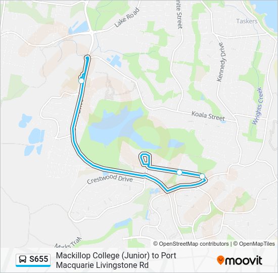 S655 Route: Schedules, Stops & Maps - Port Macquarie (Updated)