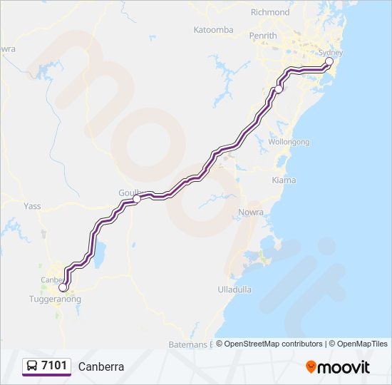 7101 Route: Schedules, Stops & Maps - Canberra (Updated)