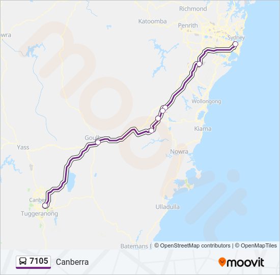 7105 Route: Schedules, Stops & Maps - Canberra (Updated)