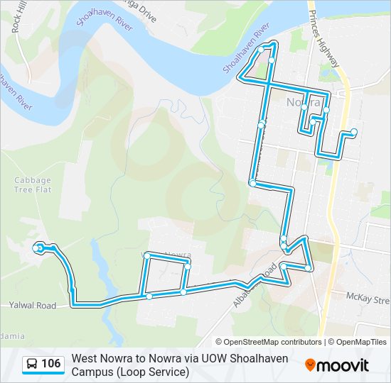 106 Route: Schedules, Stops & Maps - Nowra, Stewart Place (Updated)