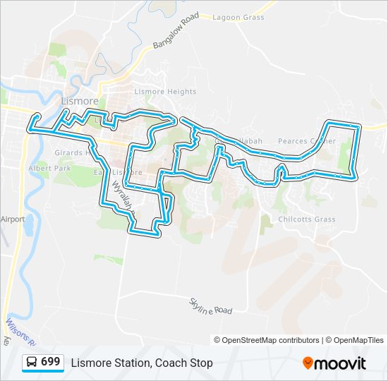 699 Route: Schedules, Stops & Maps - Lismore Station, Coach Stop (Updated)