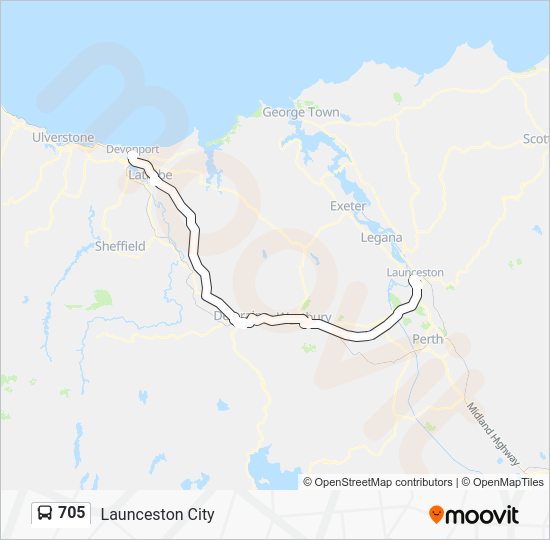 705 Route: Schedules, Stops & Maps - Launceston City (Updated)