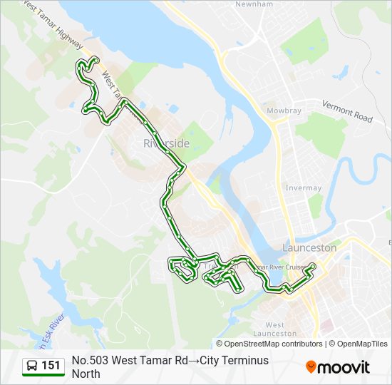 151 Route: Schedules, Stops & Maps - No.503 West Tamar Rd‎→City ...