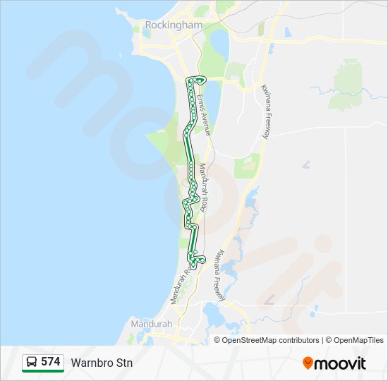 574 Route: Schedules, Stops & Maps - Warnbro Stn (Updated)