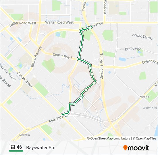 46 Route: Schedules, Stops & Maps - Bayswater Stn (Updated)