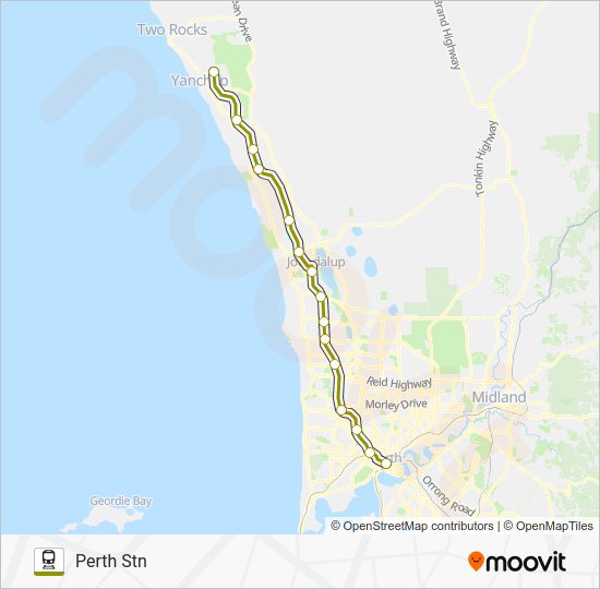 yanchep line Route: Schedules, Stops & Maps - Perth Stn (Updated)