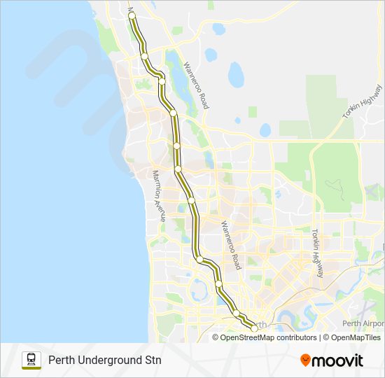 yanchep line Route: Schedules, Stops & Maps - Perth Underground Stn ...
