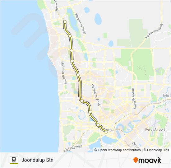 YANCHEP LINE Route: Schedules, Stops & Maps - Joondalup Stn (Updated)