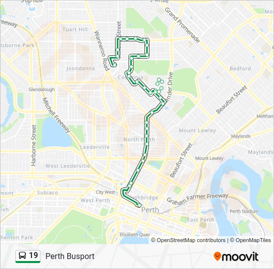 19 Route: Schedules, Stops & Maps - Perth Busport (Updated)