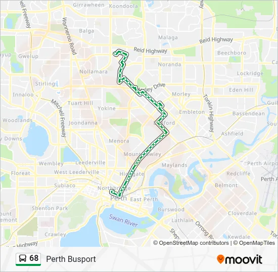 68 Route: Schedules, Stops & Maps - Perth Busport (Updated)