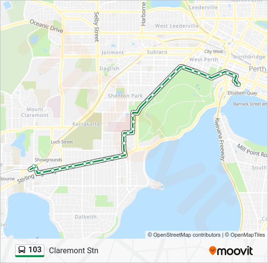 103 Route: Schedules, Stops & Maps - Claremont Stn (Updated)
