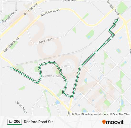 206 Route: Schedules, Stops & Maps - Ranford Road Stn (Updated)