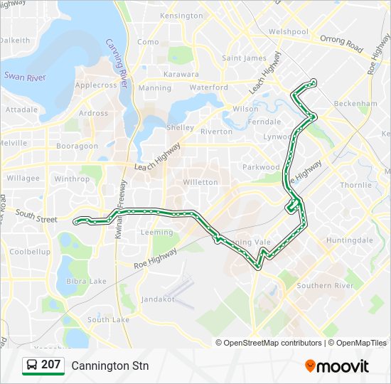 207 Route: Schedules, Stops & Maps - Cannington Stn (Updated)