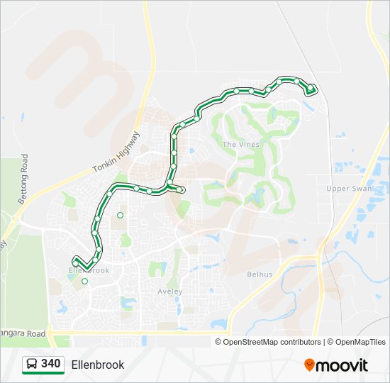 340 Route: Schedules, Stops & Maps - Ellenbrook (Updated)