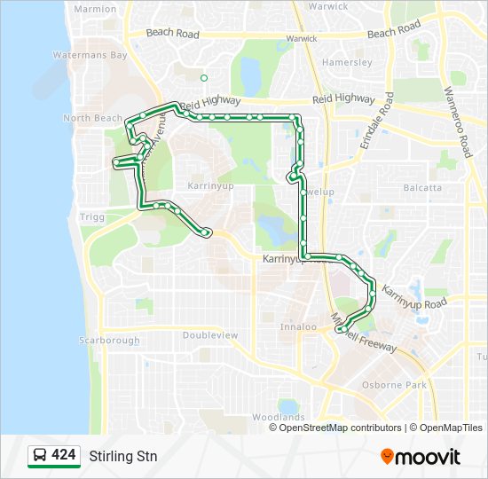 424 Route: Schedules, Stops & Maps - Stirling Stn (Updated)
