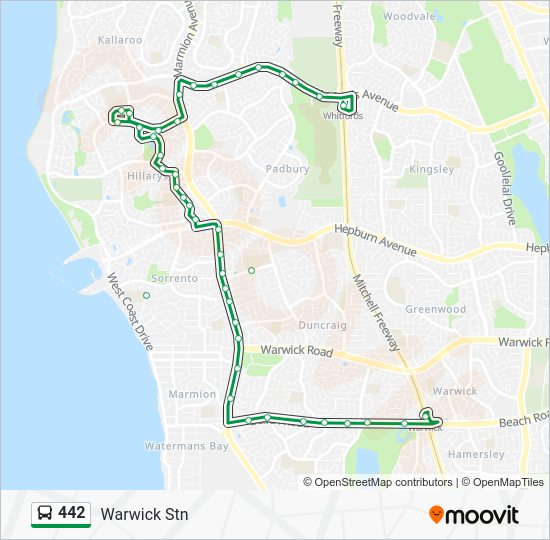 442 Route: Schedules, Stops & Maps - Warwick Stn (Updated)