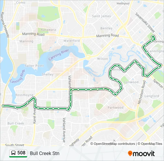 508 Route: Schedules, Stops & Maps - Bull Creek Stn (Updated)