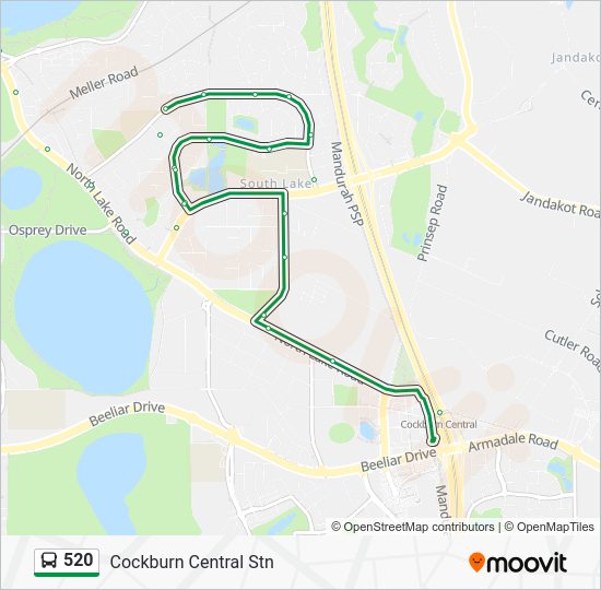 520 Route: Schedules, Stops & Maps - Cockburn Central Stn (Updated)