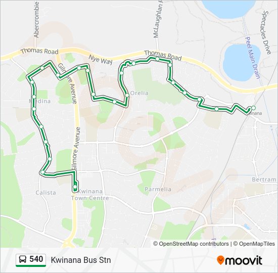 540 Route: Schedules, Stops & Maps - Kwinana Bus Stn (Updated)