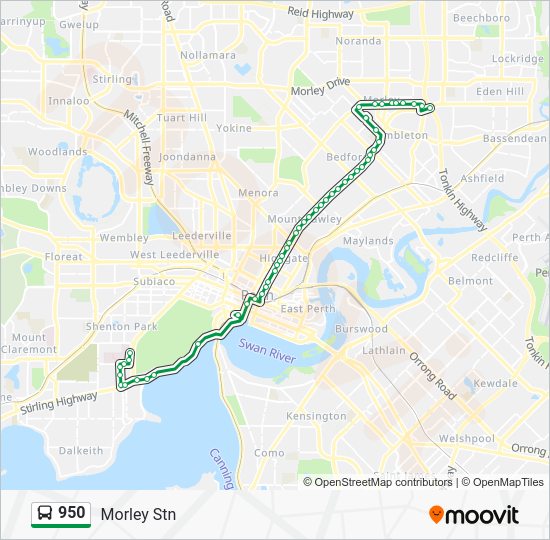 950 Route: Schedules, Stops & Maps - Morley Stn (Updated)