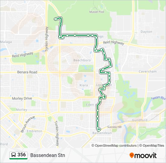 356 Route: Schedules, Stops & Maps - Bassendean Stn (Updated)