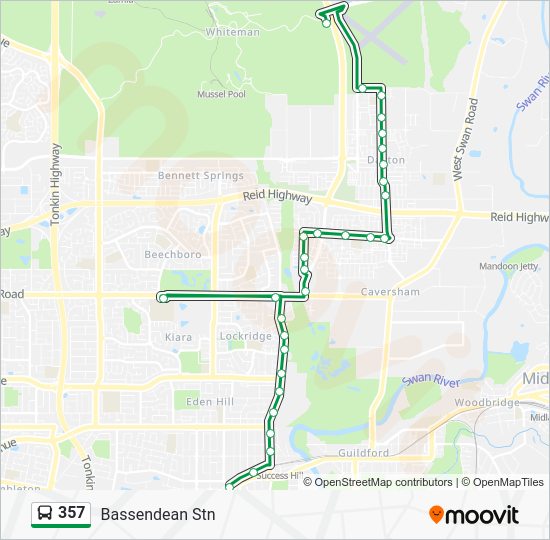 357 Route: Schedules, Stops & Maps - Bassendean Stn (Updated)