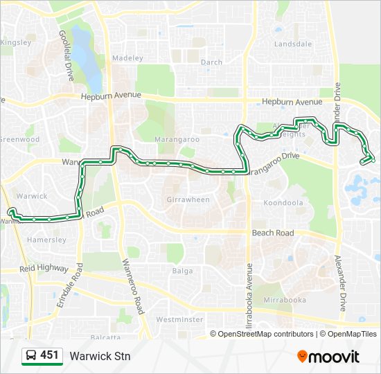 451 Route: Schedules, Stops & Maps - Warwick Stn (Updated)