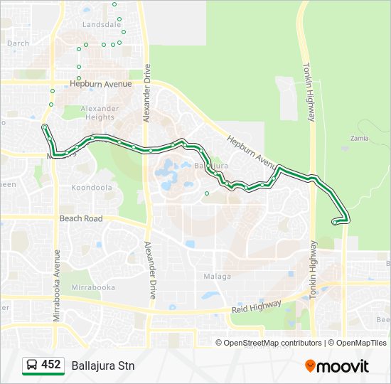 452 Route: Schedules, Stops & Maps - Ballajura Stn (Updated)