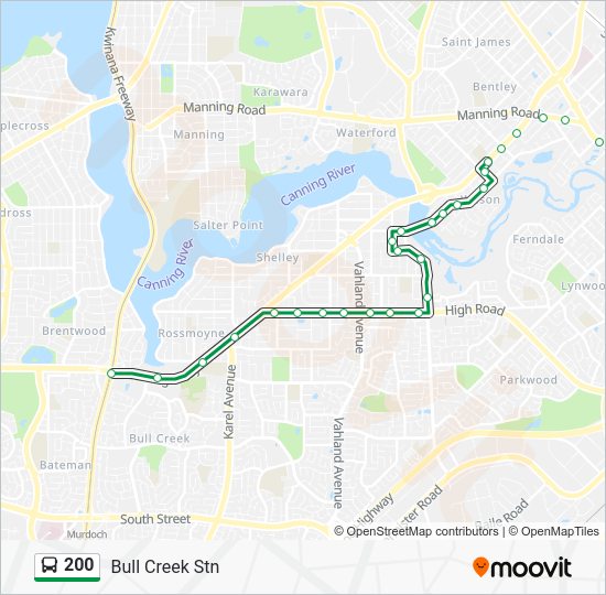 200 Route: Schedules, Stops & Maps - Bull Creek Stn (Updated)