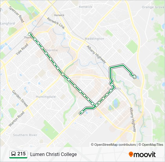 215 Route: Schedules, Stops & Maps - Lumen Christi College (Updated)