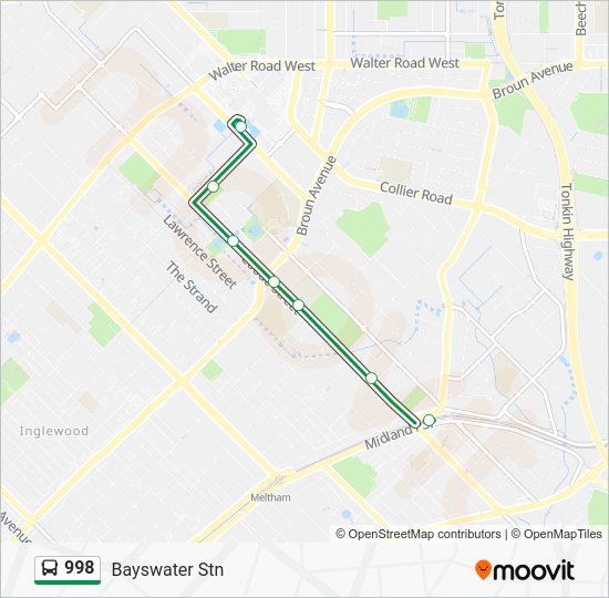 998 Route: Schedules, Stops & Maps - Bayswater Stn (Updated)