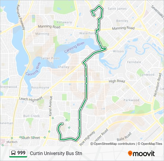999 Route: Schedules, Stops & Maps - Curtin University Bus Stn (Updated)