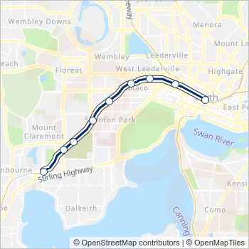 FREMANTLE LINE Route: Schedules, Stops & Maps - Claremont Stn (Updated)