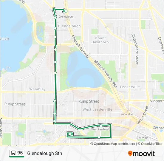 95 Route: Schedules, Stops & Maps - Glendalough Stn (Updated)