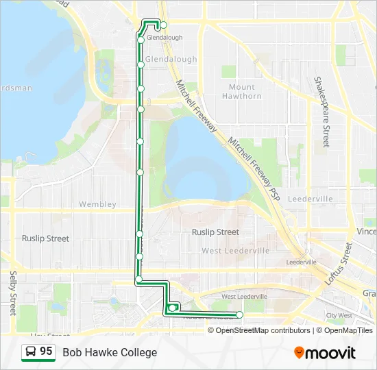 95 Route: Schedules, Stops & Maps - Bob Hawke College (Updated)