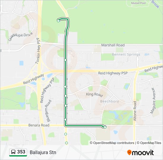 353 Route: Schedules, Stops & Maps - Ballajura Stn (Updated)