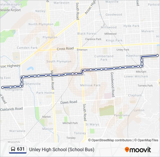 631 Route: Schedules, Stops & Maps - Unley High School (School Bus ...