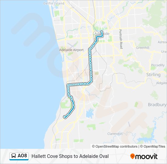 AO8 Route: Schedules, Stops & Maps - Hallett Cove (Updated)