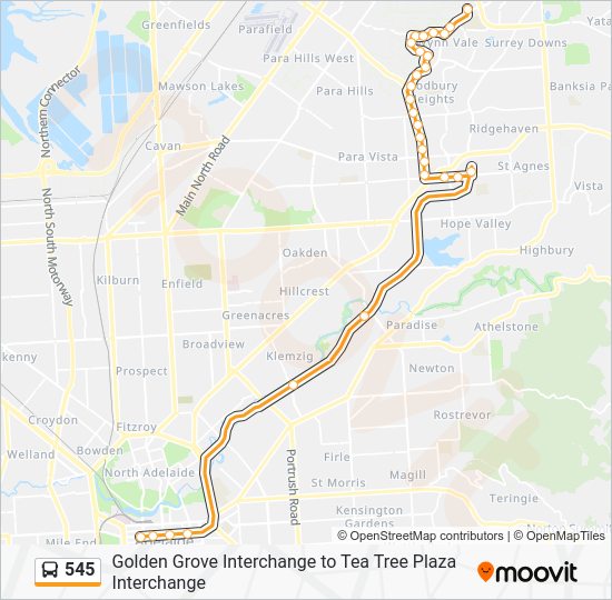 545 Route: Schedules, Stops & Maps - Golden Grove (Updated)