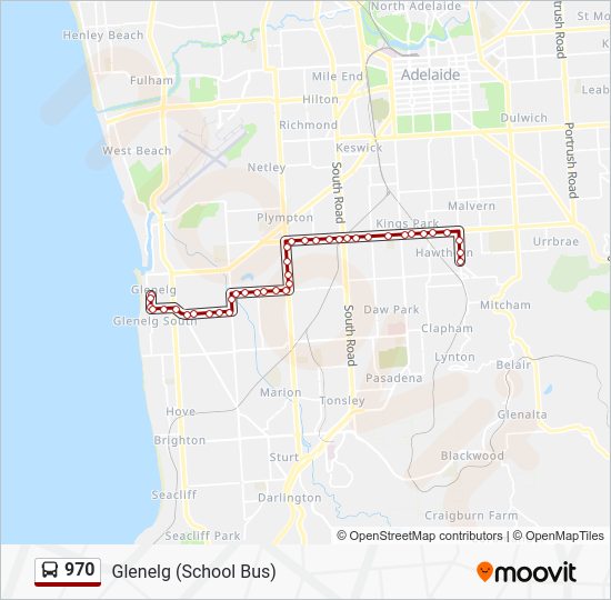 970 Route: Schedules, Stops & Maps - Glenelg (School Bus) (Updated)