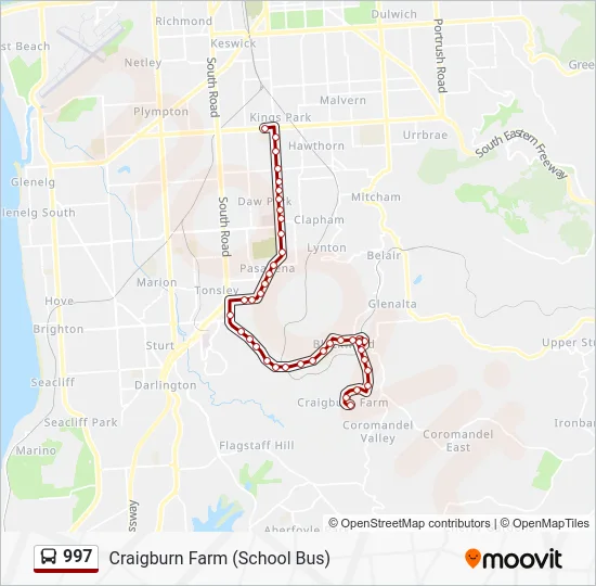 997 Route: Schedules, Stops & Maps - Craigburn Farm (School Bus) (Updated)