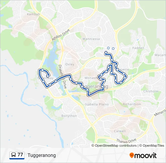 77 Route: Schedules, Stops & Maps - Tuggeranong (Updated)
