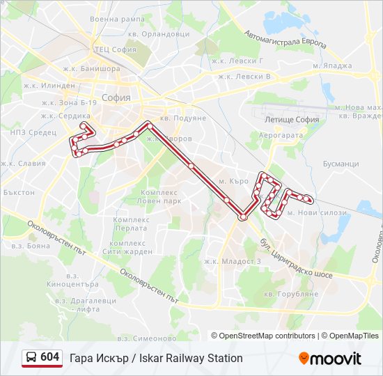 604 Route Schedules Stops Maps Iskar Railway Station