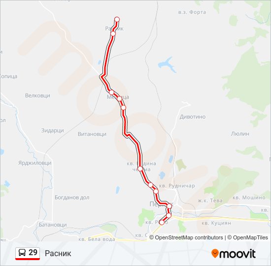 29 Route: Schedules, Stops & Maps - Расник (Updated)