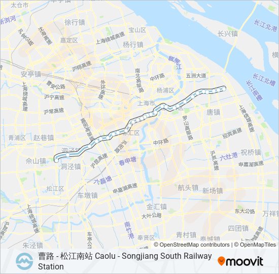 9号线 line 9路线：日程，站点和地图-曹路→佘山 Caolu→Sheshan （更新）