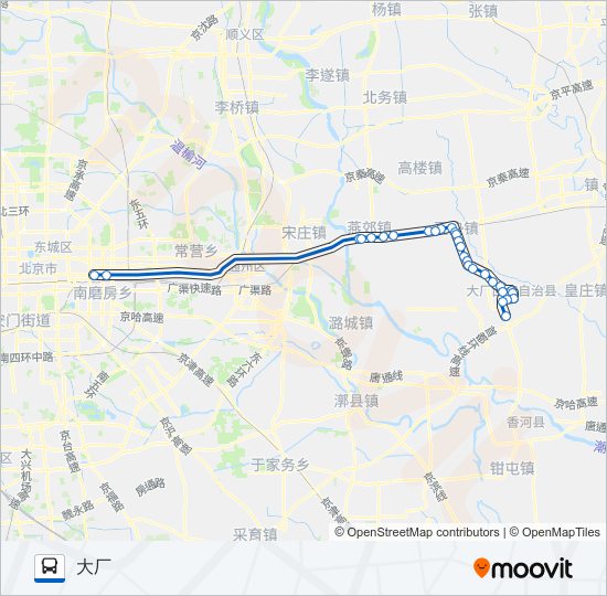 817路线：日程，站点和地图-大厂 （更新）