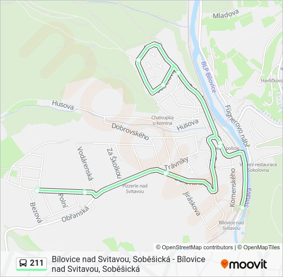 211 Route: Schedules, Stops & Maps - Bílovice Nad Svitavou, Soběšická ...
