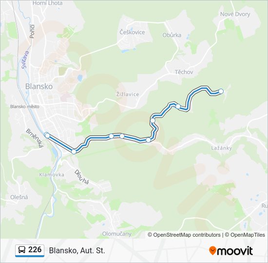 226 Route: Schedules, Stops & Maps - Blansko, Aut. St. (Updated)