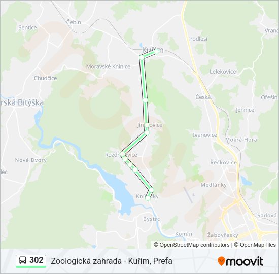 302 Route: Schedules, Stops & Maps - U Památníku (Updated)