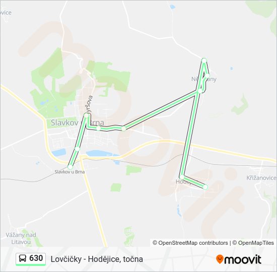 630 Route: Schedules, Stops & Maps - Slavkov U Brna, Aut. St. (Updated)